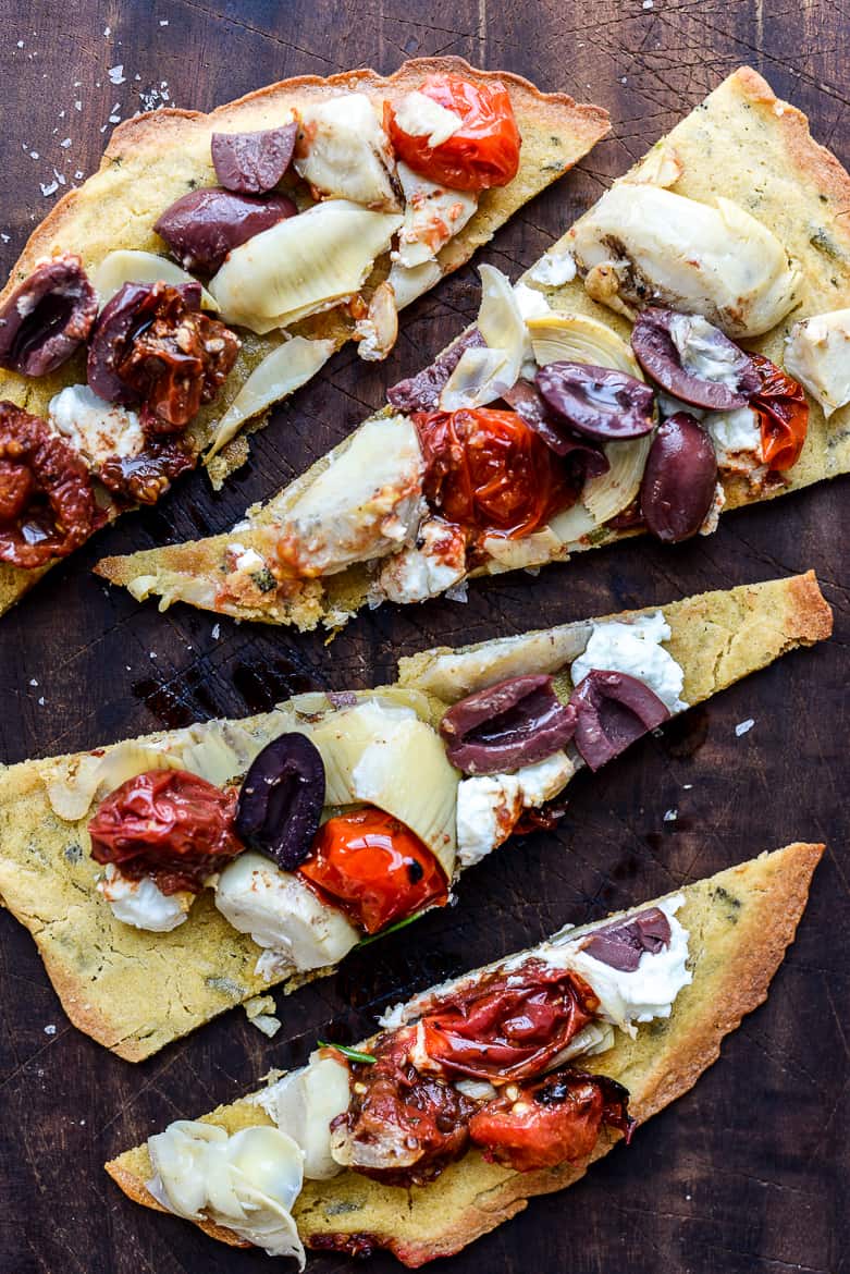 Socca Recipe With Mediterranean Topping - Sandra Valvassori