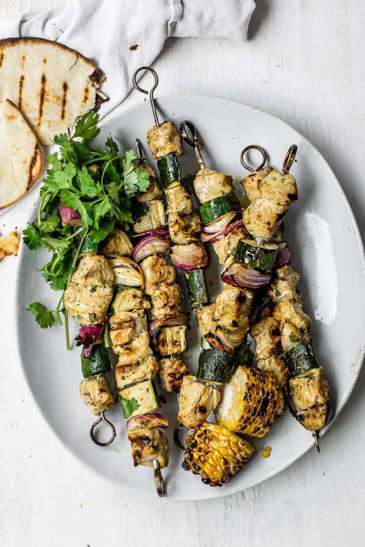 Grilled Moroccan Chicken Kebabs - Sandra Valvassori