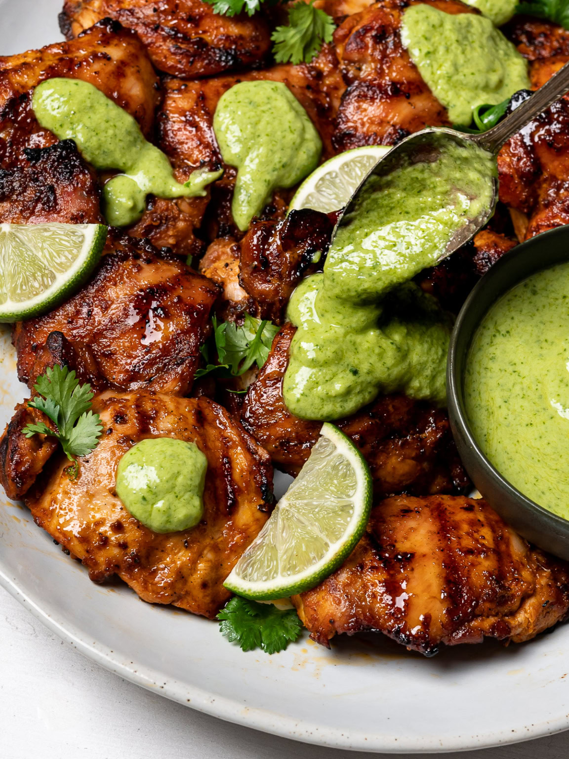 Peruvian-Style Chicken with Green Sauce (Aji Verde) - Sandra Valvassori