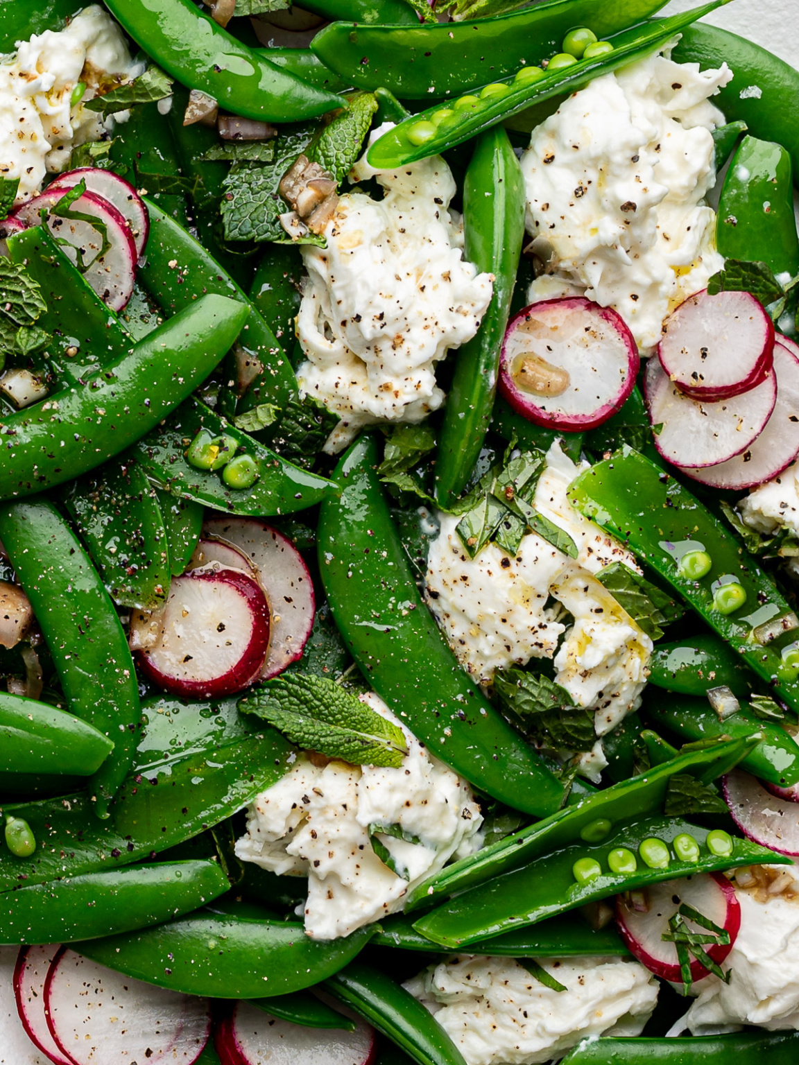 Sugar Snap Pea And Burrata Salad - Sandra Valvassori