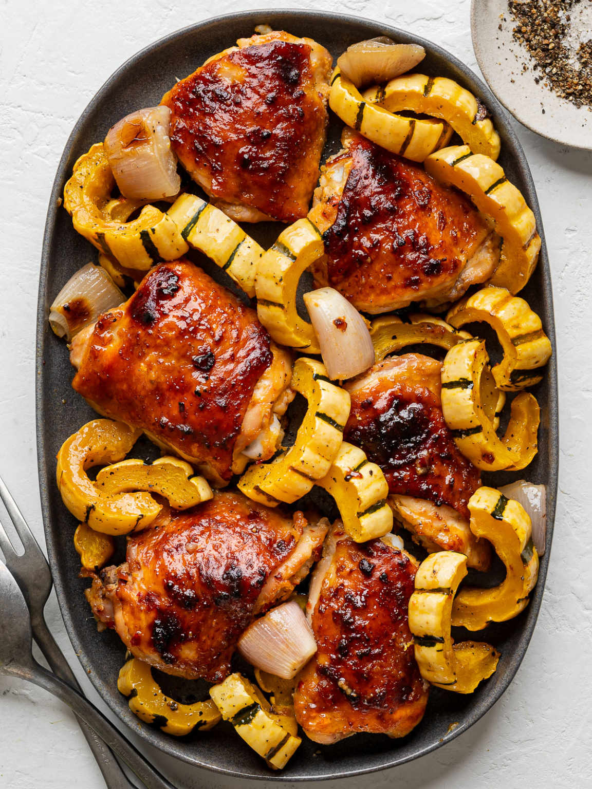 Miso-Honey Chicken with Delicata Squash - Sandra Valvassori